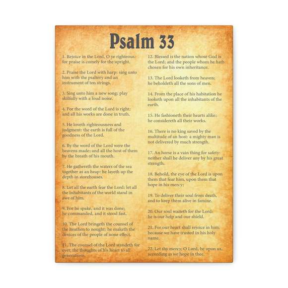 Express Your Love Gifts | Art | Scripture Sign Psalm 33 Chapter Gold Bible Canvas Christian Wall ...